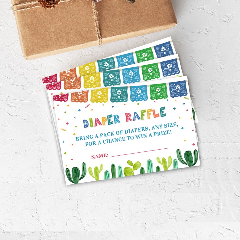 Fiesta Diaper Raffle Tickets Diaper Raffle Insert Cards - Etsy
