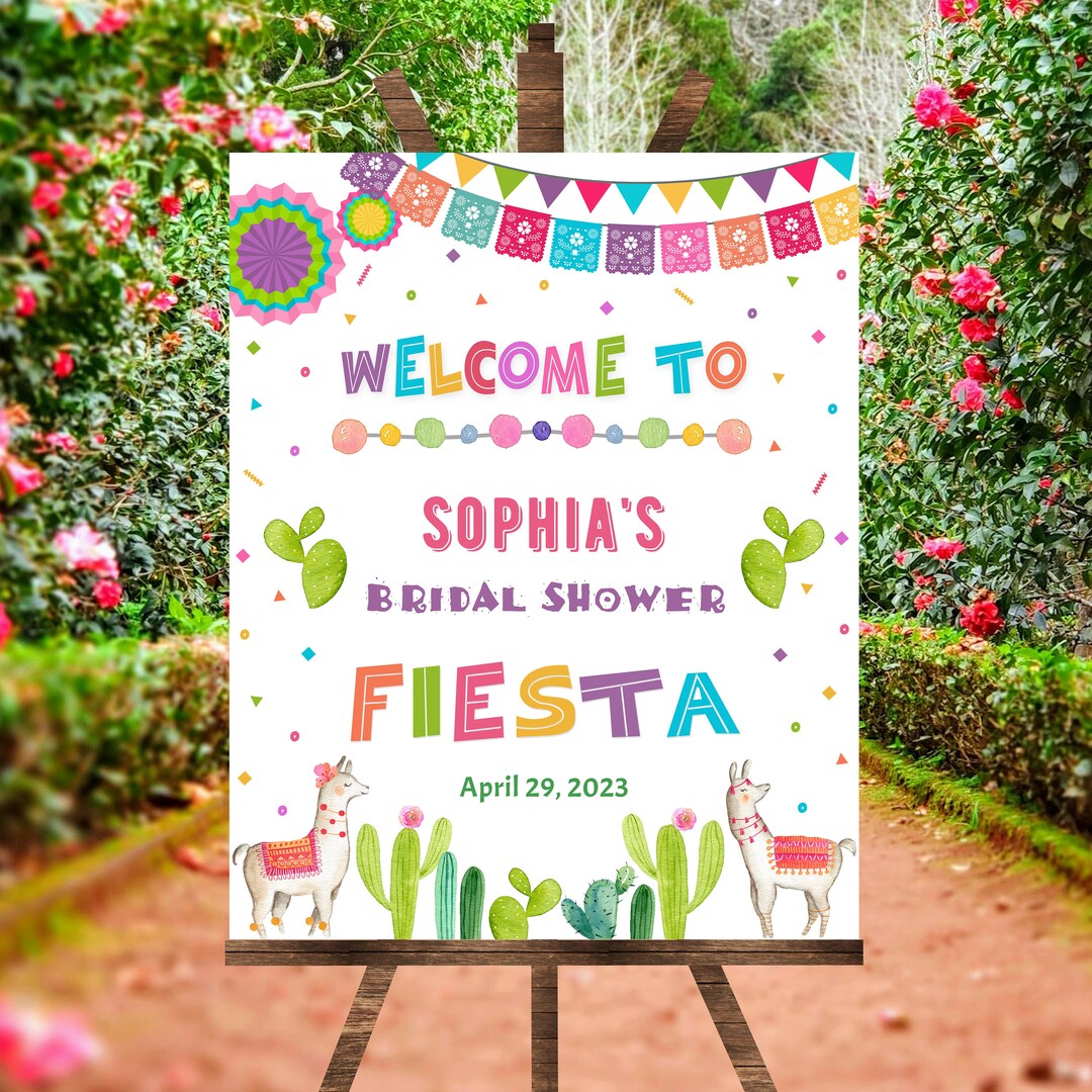 Fiesta Welcome Sign EDITABLE Fiesta Bridal Shower Mexican Bridal Shower ...