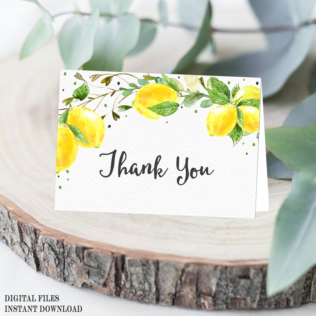 Lemon Thank You Card, Lemon Baby Shower Thank You Cards, Baby Shower ...