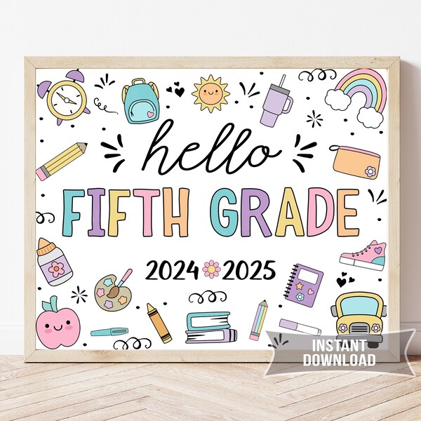 5th Grade Sign - Etsy