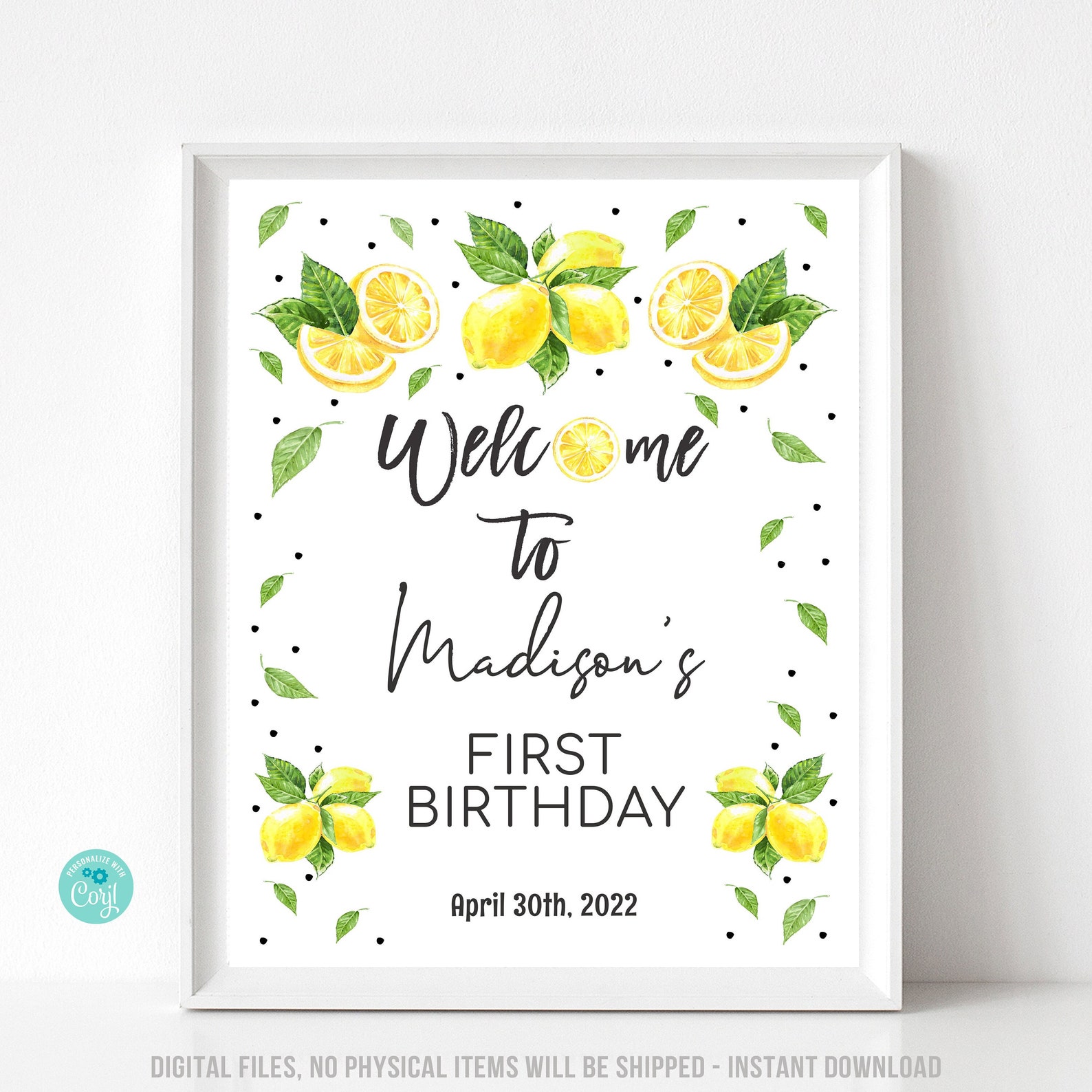 Lemon Welcome Sign EDITABLE Lemon Welcome Sign Printable - Etsy