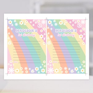 Editable Groovy Time Capsule Sign Matching Note Cards Groovy Birthday ...