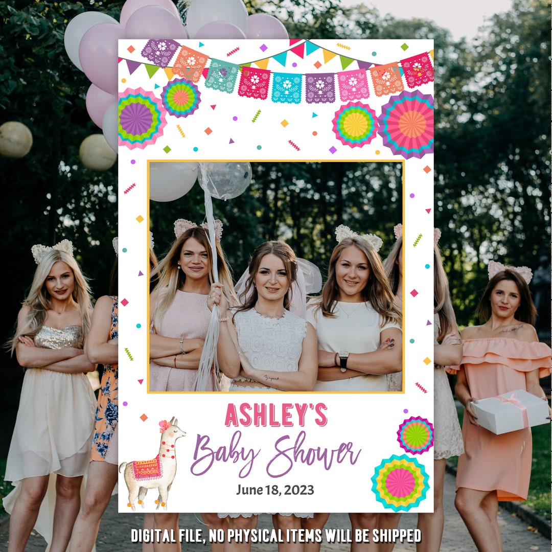 Fiesta Photo Booth Prop, EDITABLE Fiesta Selfie Frame, Baby Shower ...