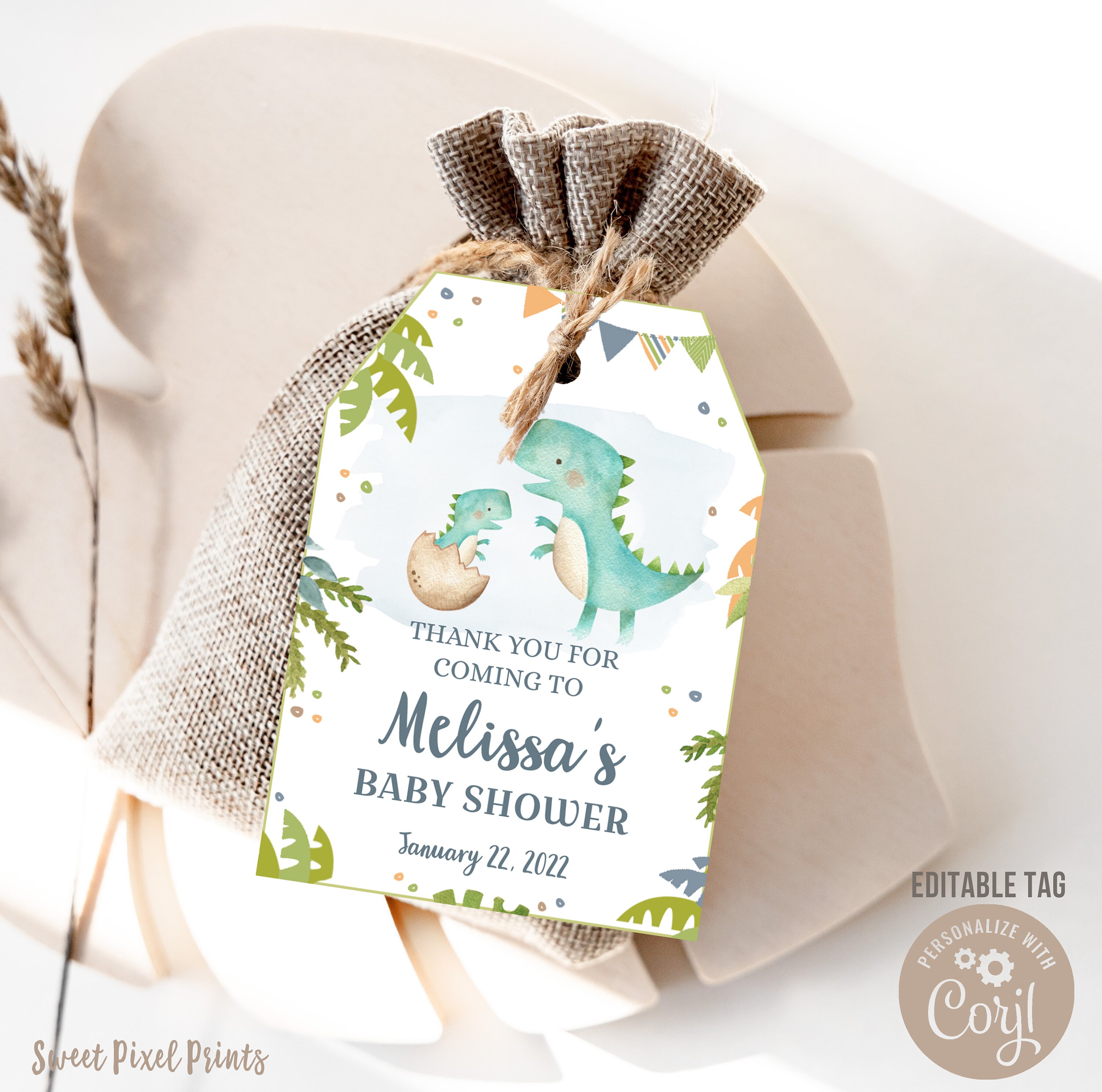 Party & Gifting Paper, Party & Kids Dinosaur Birthday Party Favor Tag ...