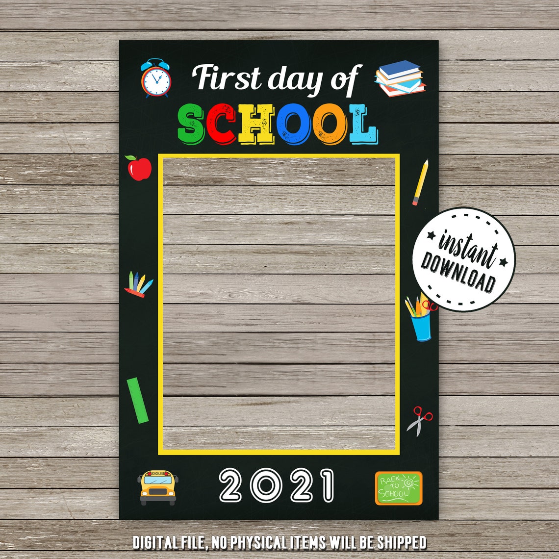 First Day of School Photo Booth Prop School selfie frame | Etsy