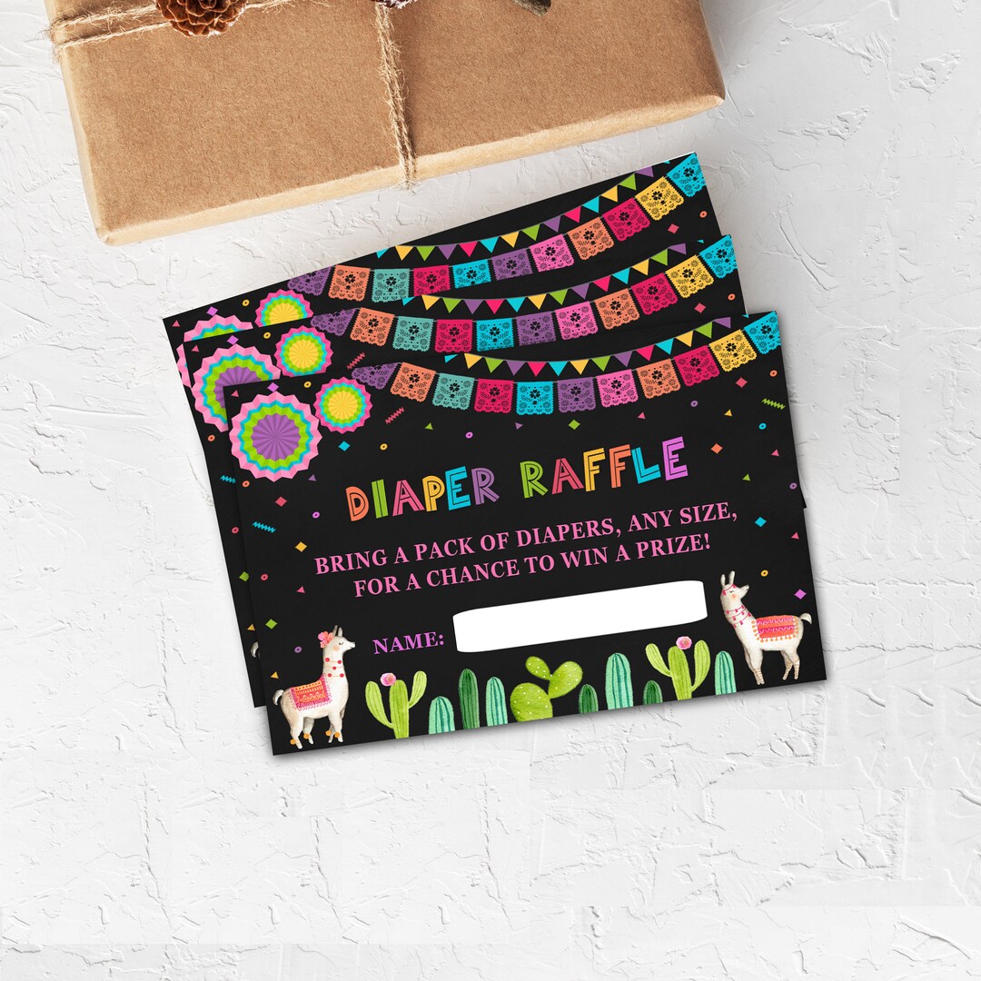 Fiesta Diaper Raffle Tickets, Diaper Raffle Insert Cards, Mexican ...