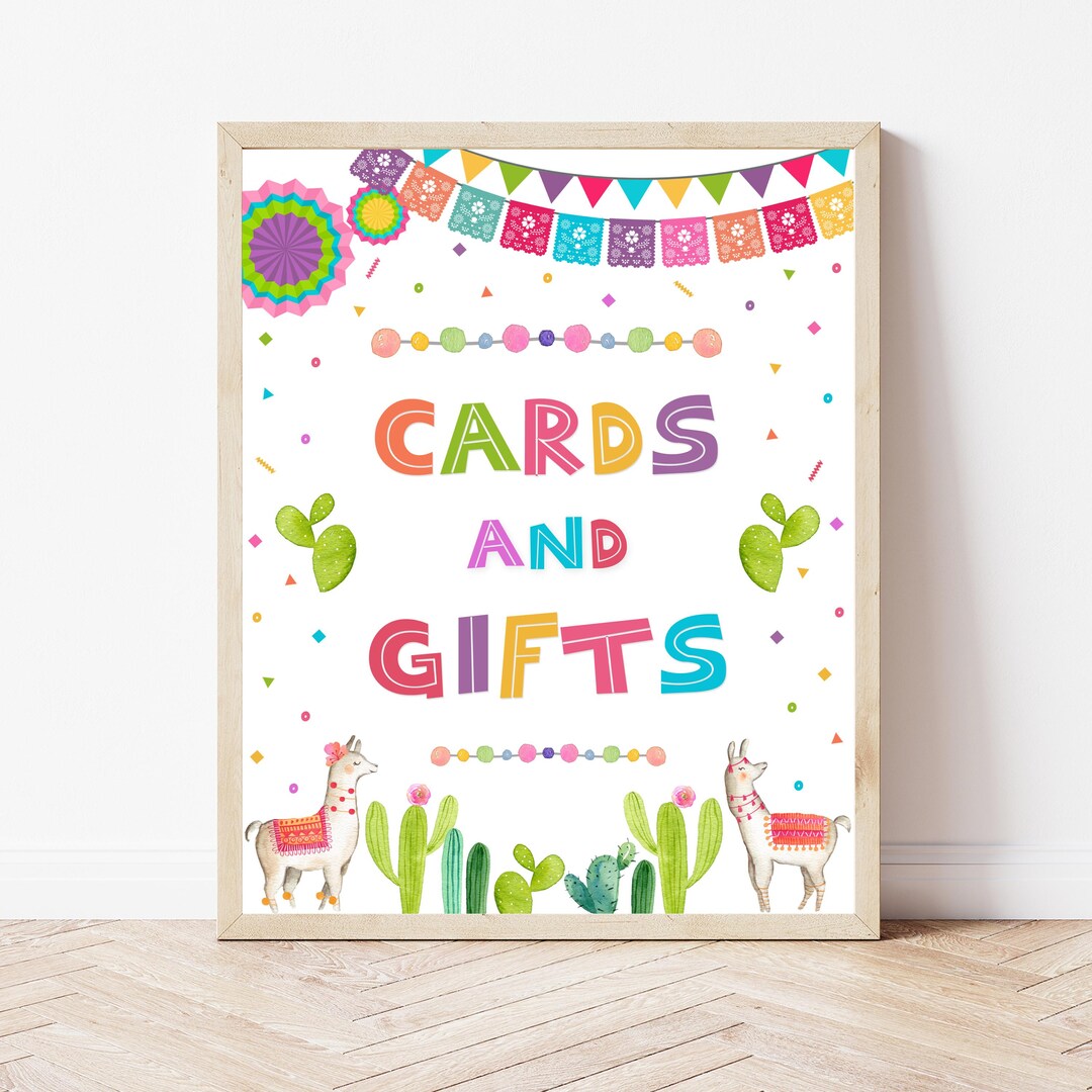 Fiesta Cards and Gifts Sign | Printable Mexican Party Decor | Instant ...