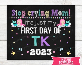 Editable First Day of Kindergarten Sign Mermaid First Day of - Etsy
