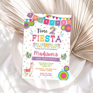 Fiesta Birthday Invitation | Editable Mexican 2nd Birthday Printable ...