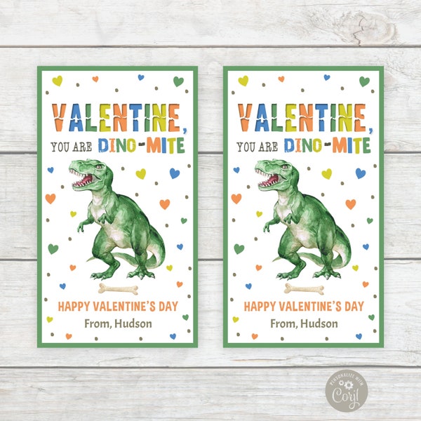 Dinosaur Valentine Printable - Etsy