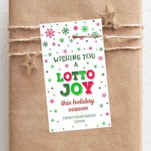 Editable Christmas Lottery Gift Tag | Printable Holiday Favor & Party ...