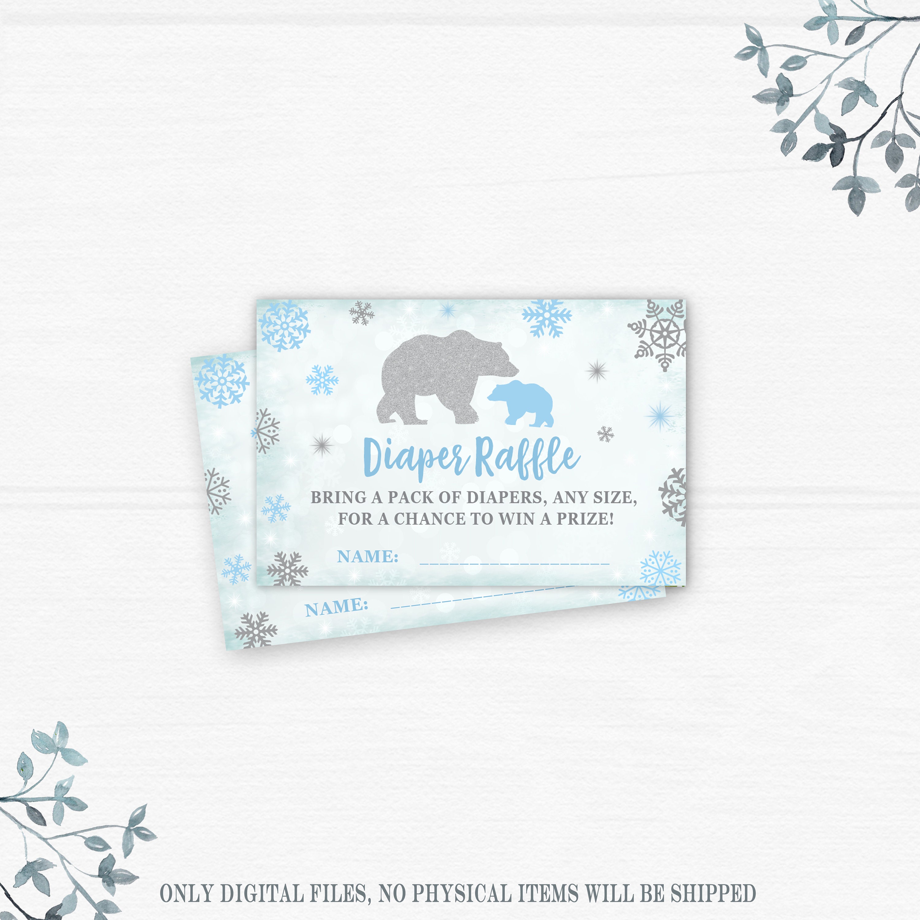 Winter Diaper Raffle Tickets Diaper Raffle Insert Cards | Etsy