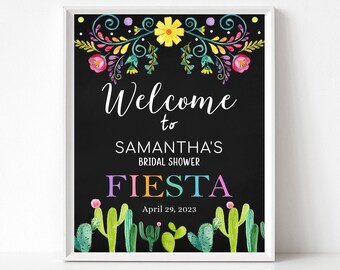 Fiesta Welcome Sign EDITABLE Fiesta Bridal Shower Mexican Bridal Shower ...