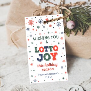 Editable Christmas Lottery Gift Tag | Printable Holiday Favor & Party ...