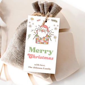 Editable Christmas Gift Tags, Groovy Holiday Tags Set, Merry Christmas ...