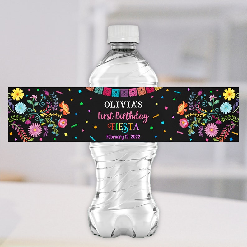 Fiesta Water Bottle Labels EDITABLE Fiesta Birthday Bottle - Etsy