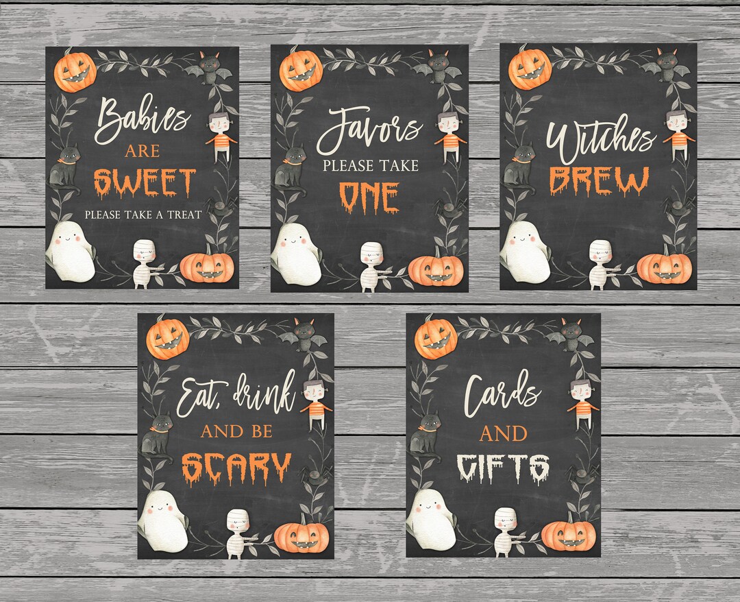 Halloween Baby Shower Signs Halloween Decor Halloween Party Printable ...