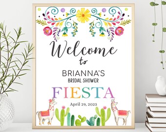 Fiesta Welcome Sign EDITABLE Fiesta Bridal Shower Mexican Bridal Shower ...
