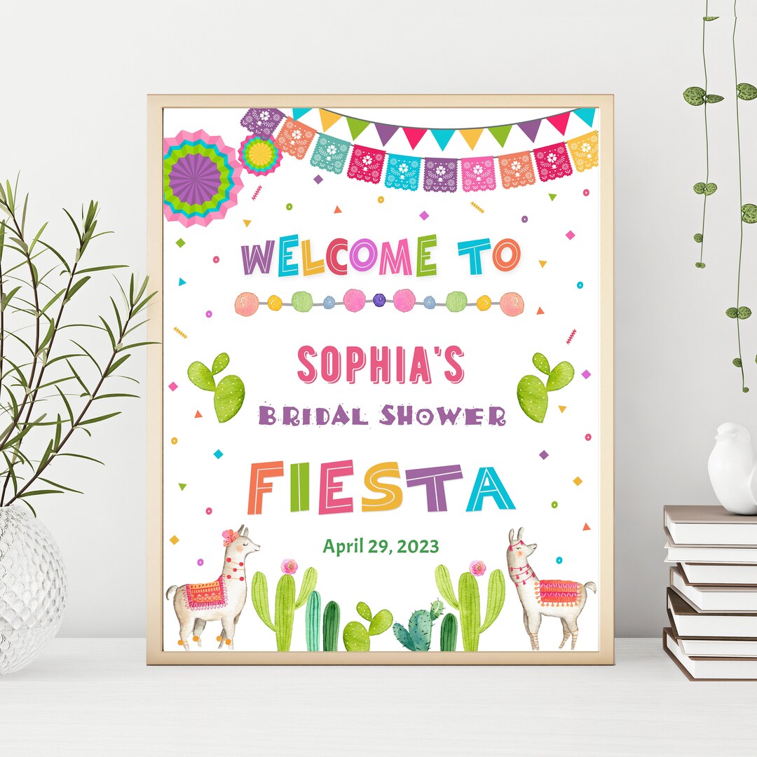 Fiesta Welcome Sign EDITABLE Fiesta Bridal Shower Mexican Bridal Shower ...