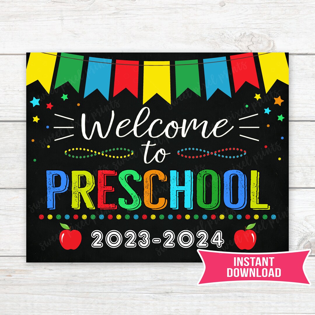 Welcome to Preschool Sign Door Sign Welcome Sign Classroom Sign School ...