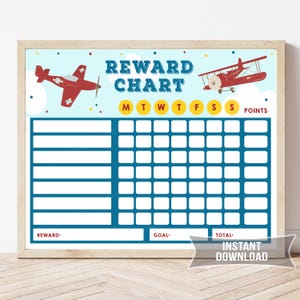 Airplane Chore Chart, Printable Reward Chart, Printable Chore Chart ...