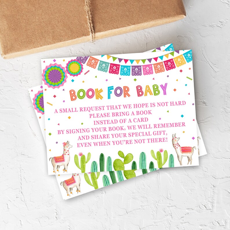 Fiesta Book Request Card Fiesta Baby Shower Book Request - Etsy