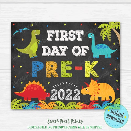 First Day of PRE-K Sign First Day of School Sign Chalkboard - Etsy