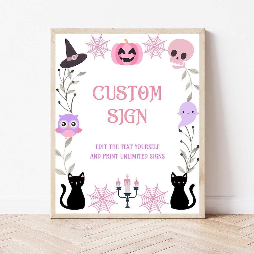 Personalized Halloween Sign, EDITABLE Template, Custom Home Decor ...
