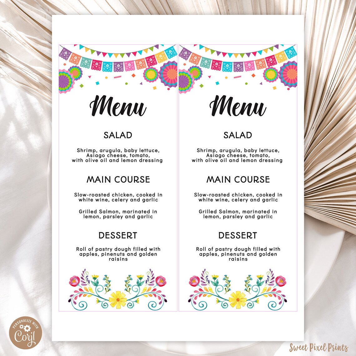 Fiesta Menu Template EDITABLE Menu Mexican Theme Wedding - Etsy