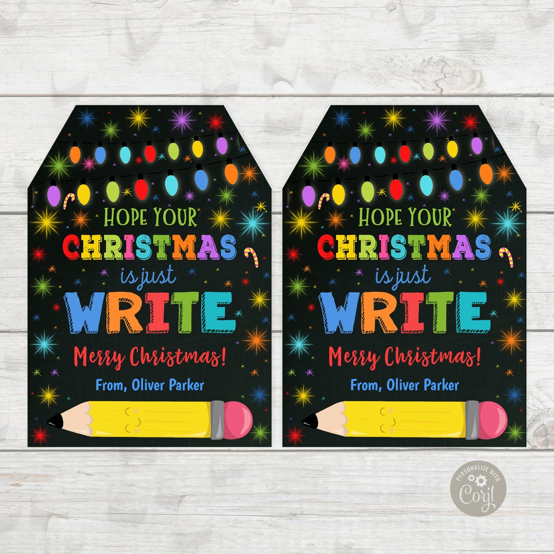 Hope Your Christmas is Just Write Tag EDITABLE Christmas Gift - Etsy