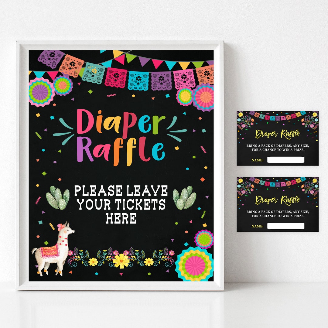Letreros y boletos para rifa de pañales, Fiesta Baby Shower, Paquete de ...