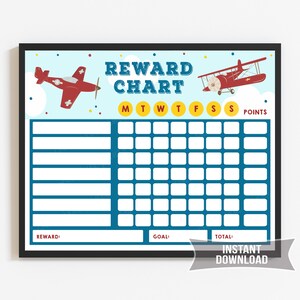 Airplane Chore Chart, Printable Reward Chart, Printable Chore Chart ...