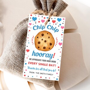 Editable Valentines Day Cookie Gift Tags, Co-worker Printable Tags ...