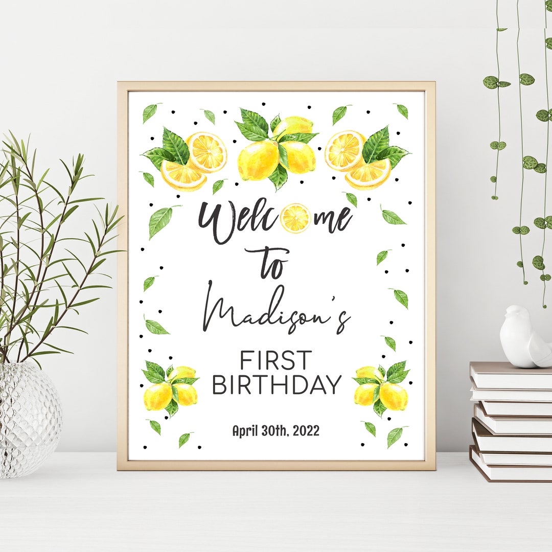 Lemon Welcome Sign EDITABLE Lemon Welcome Sign Printable - Etsy