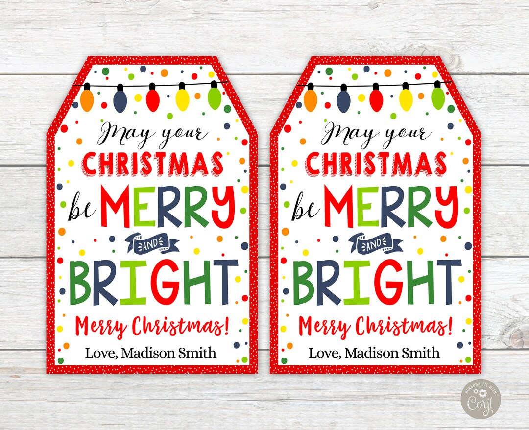 May Your Christmas Be Merry and Bright Tag EDITABLE Christmas - Etsy