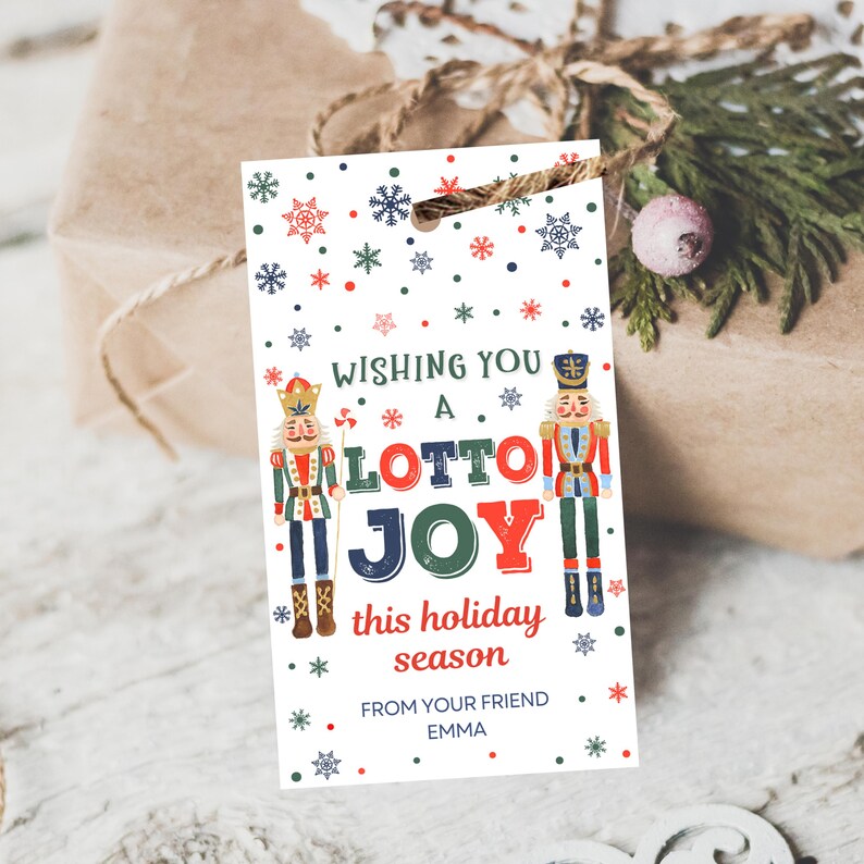 Editable Christmas Lottery Gift Tag | Printable Holiday Favor & Party ...