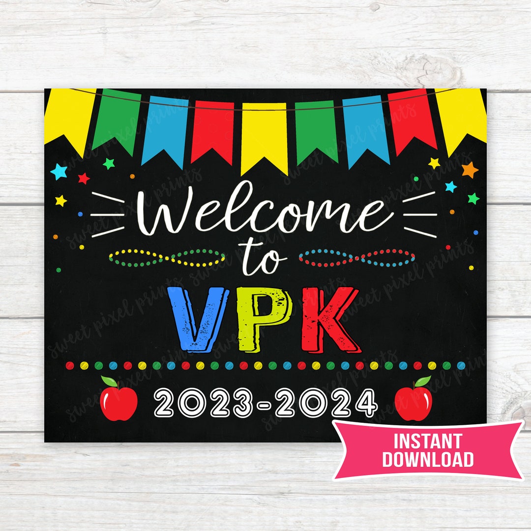 Welcome to VPK Sign Door Sign Welcome Sign Classroom Sign School ...