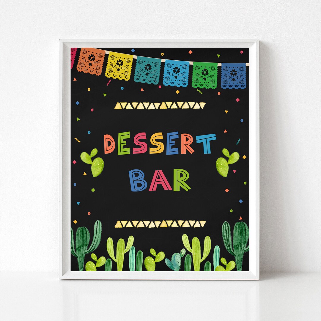 Fiesta Dessert Bar Sign | Printable Mexican Party Decor | Baby Shower ...