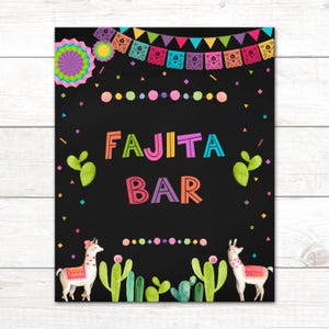 Fiesta Fajita Bar Sign | Printable Mexican Theme Decor | Party Decor ...