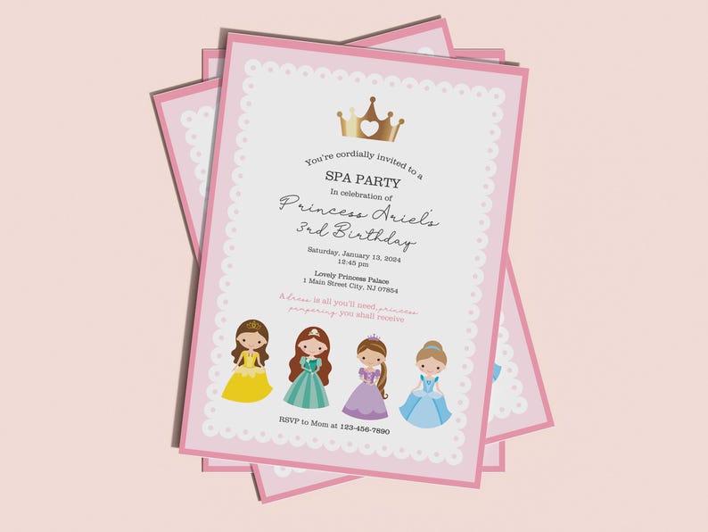 Princess Birthday Invitation - Etsy