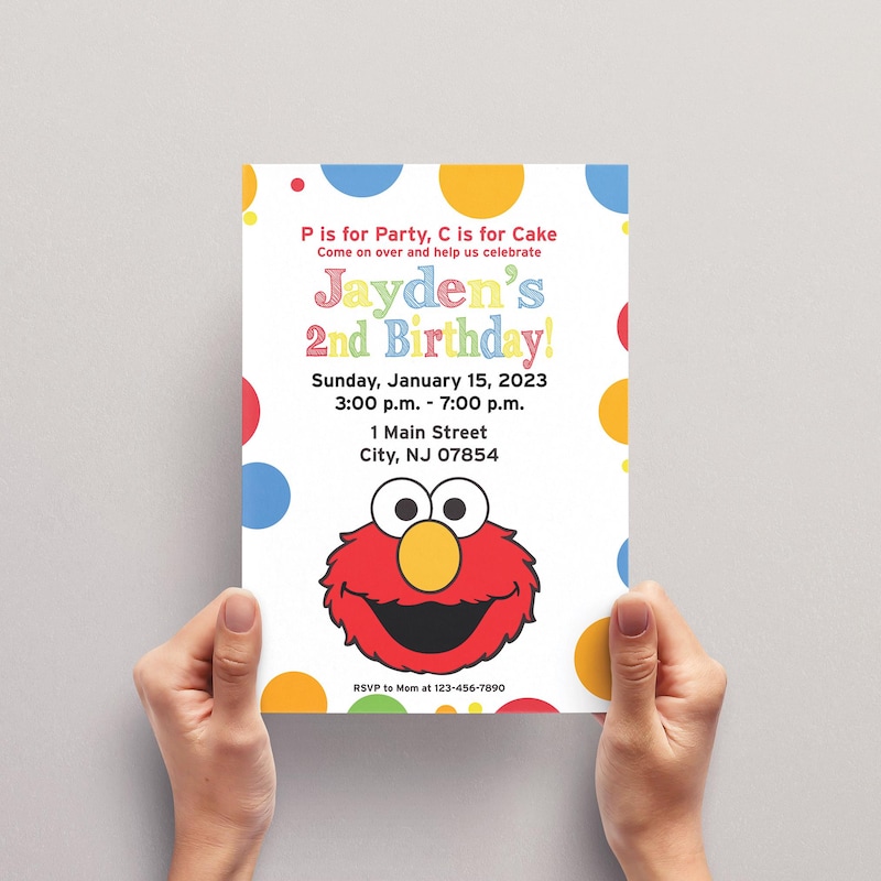 Elmo Invitations - Etsy
