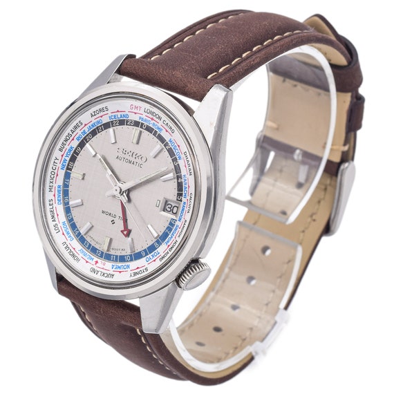 Vintage Seiko World Time Steel Automatic Men's Date W… - Gem