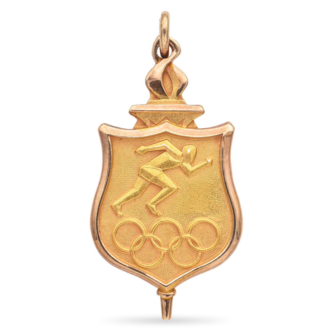 Vintage 10K Yellow Gold Olympics Track & Field Metal Charm Pendant - Etsy