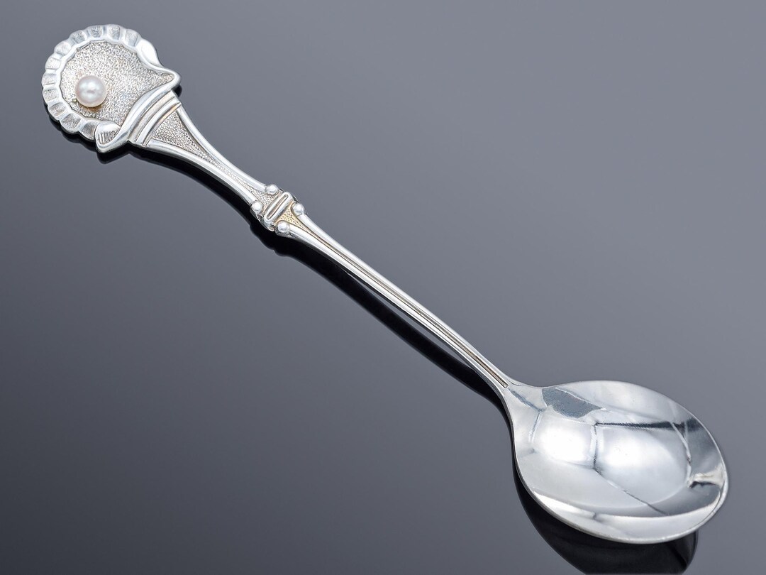 Mikimoto Japan Stainless Steel Sea Pearl Clam Shell Sugar Spoon - Etsy