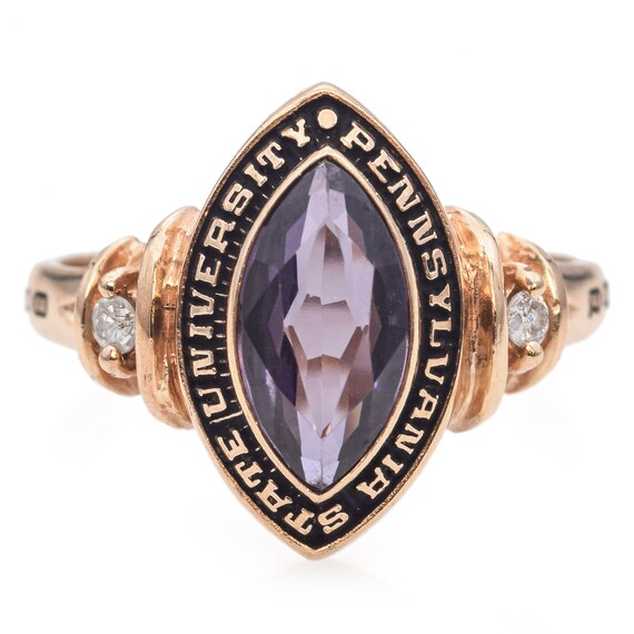10K Yellow Gold Amethyst Diamond Penn State Universit… - Gem