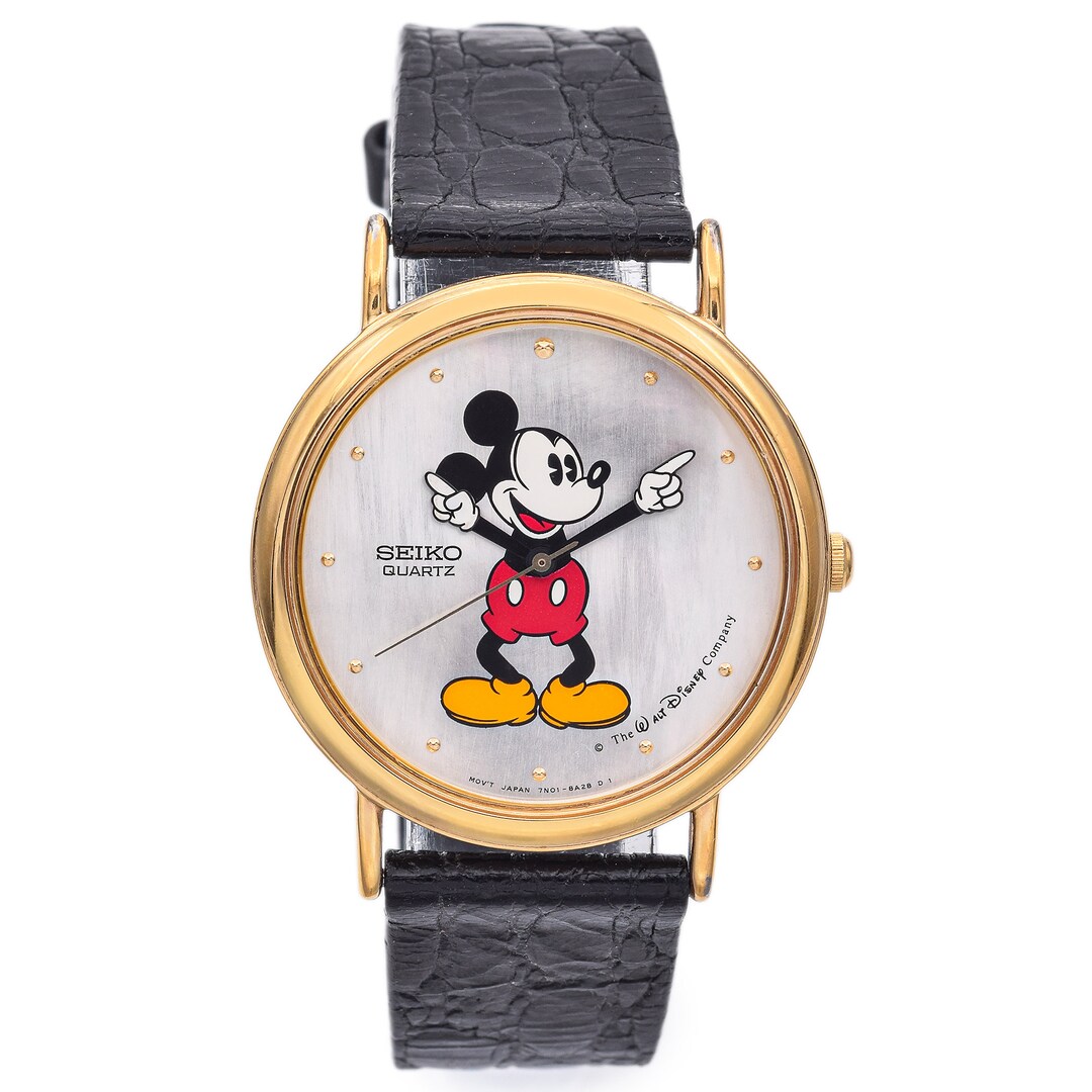 Seiko Vintage Mickey Mouse Steel/gp MOP Dial Men's Quartz Watch 7N01 ...