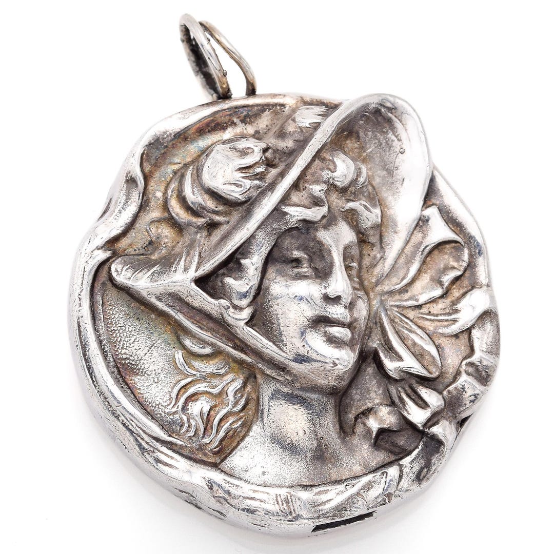 Vintage Henryk Winograd HW 999 Fine Silver Repoussé Woman With Hat ...