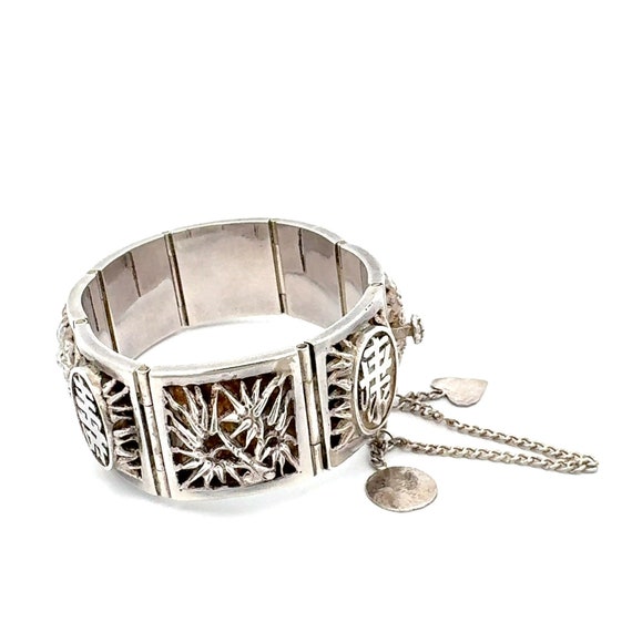 Vintage Pure Silver Chinese Bracelet - Gem