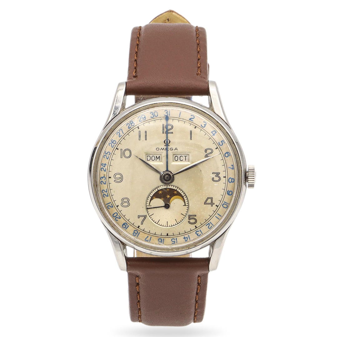 Omega 1944 Ref 2471/1 Triple Date Moonphase Cosmic Men's Hand Wind ...