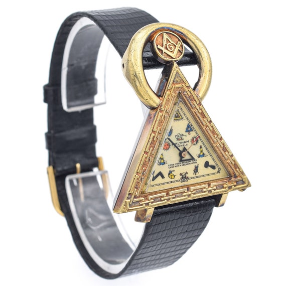 Vintage Waltham 17 Jewels Masonic Triangle Hand Wind … - Gem